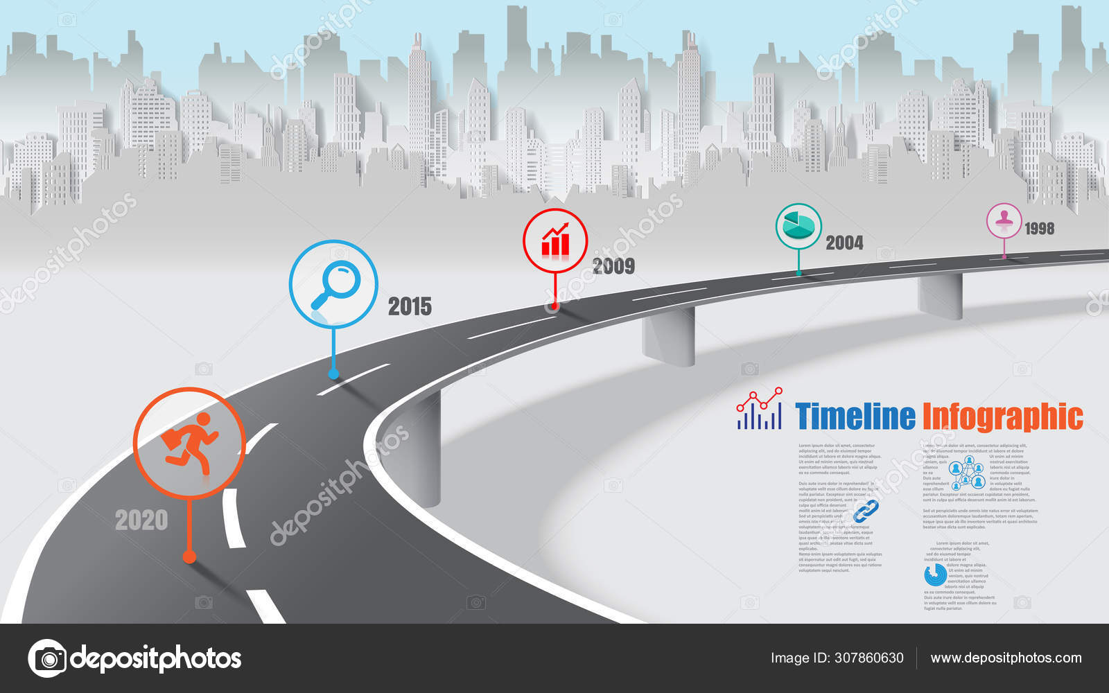 Business Road Map Timeline Infographic Expressway Concepts Designed ...