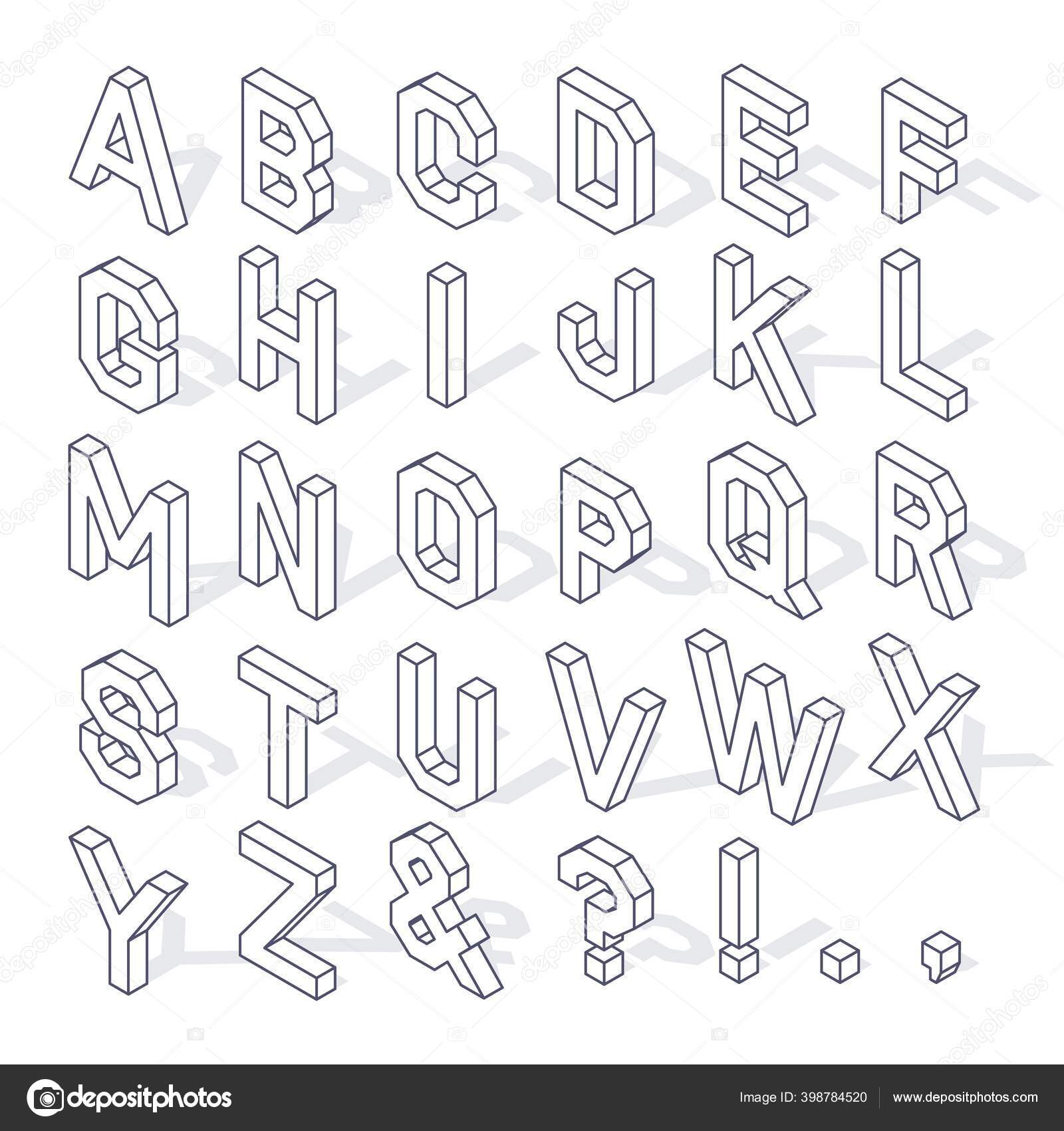 Isometric Letters A Z