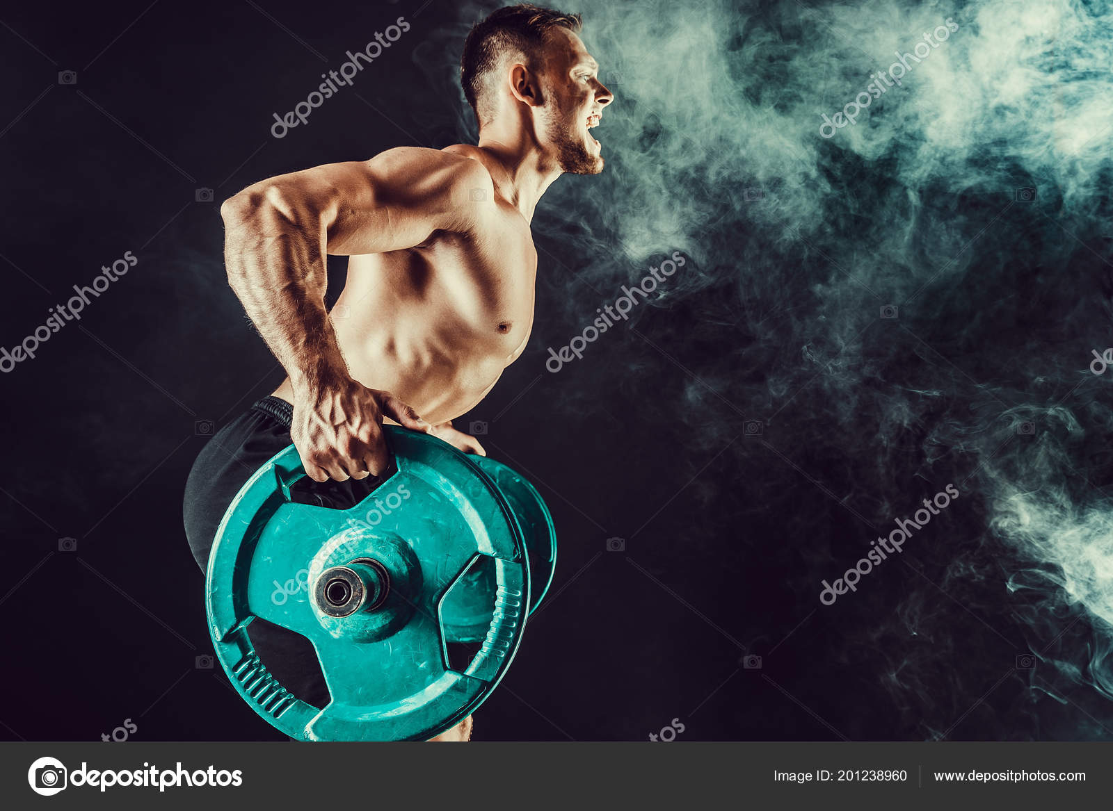 Muskulöser Bodybuilder gut aussehende Männer beim Sport – Stockfoto ...