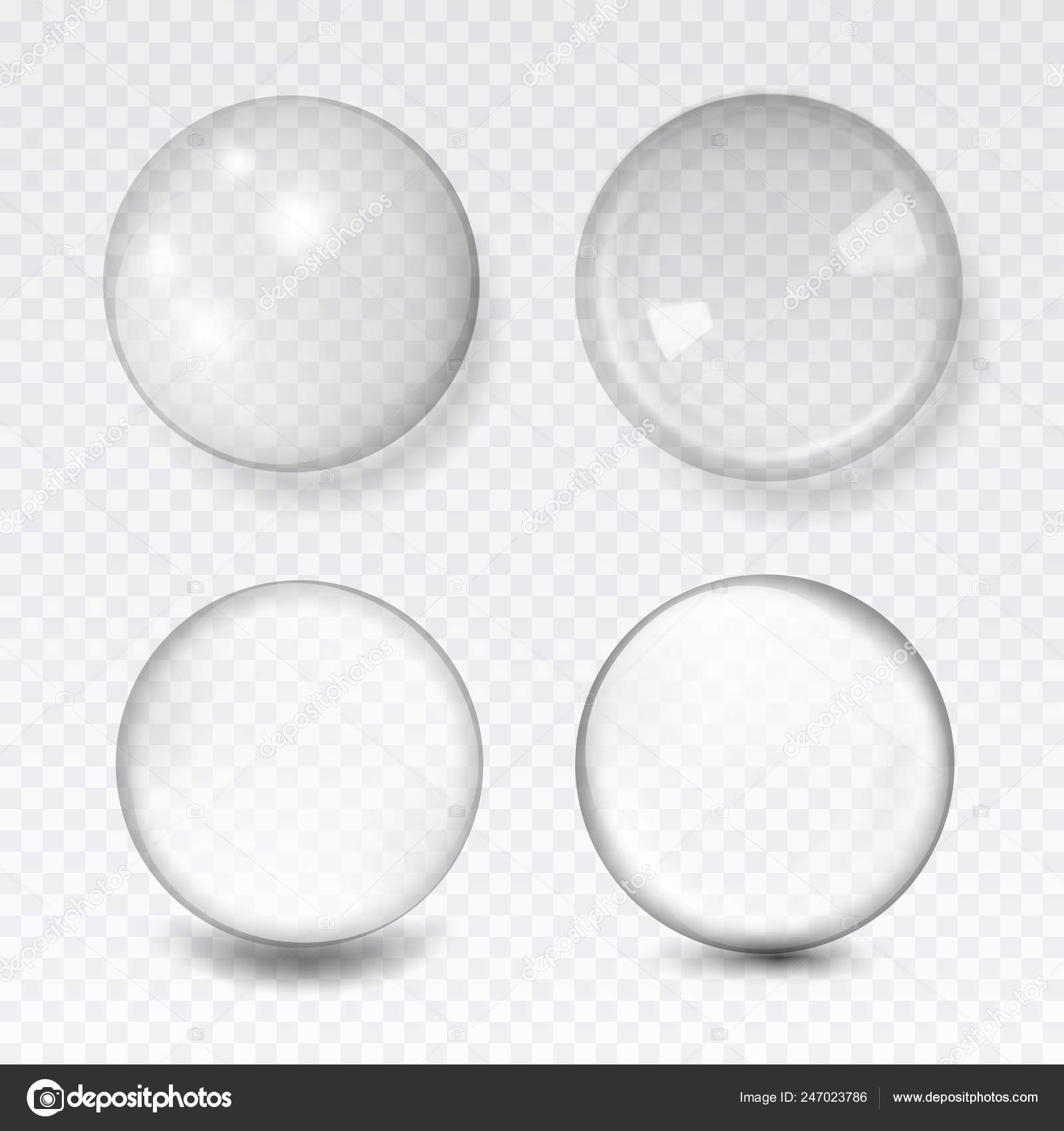 White transparent glass sphere with glares and highlights — Stock ...