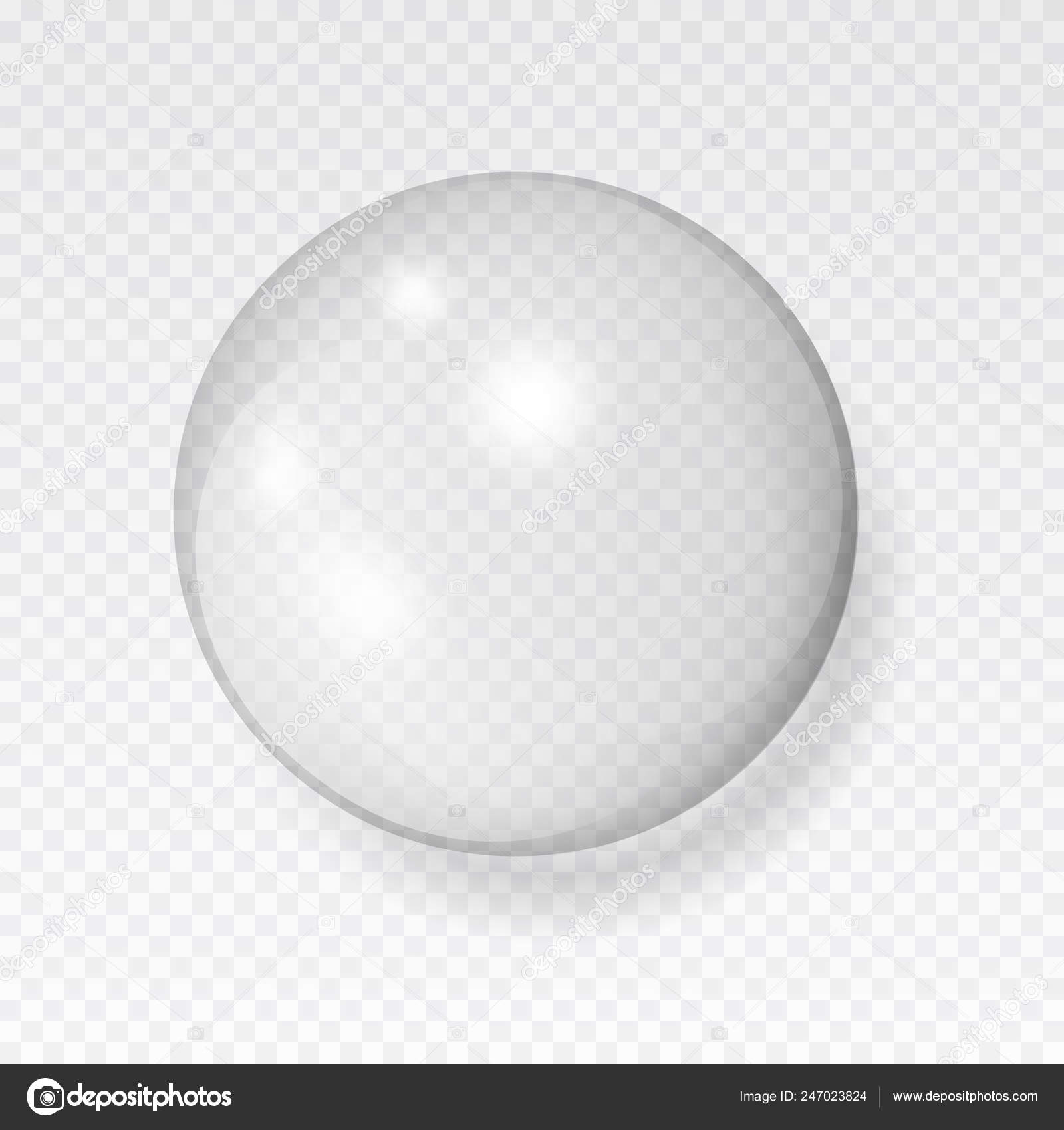 Transparent glass sphere with glares and highlights. — Stock Vector ...