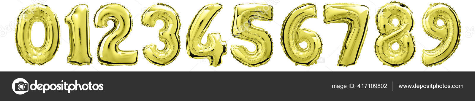 Goldene Zahlen Ballon Isoliert Auf Weißem Hintergrund – Stockfoto © ClaudioValdes #417109802