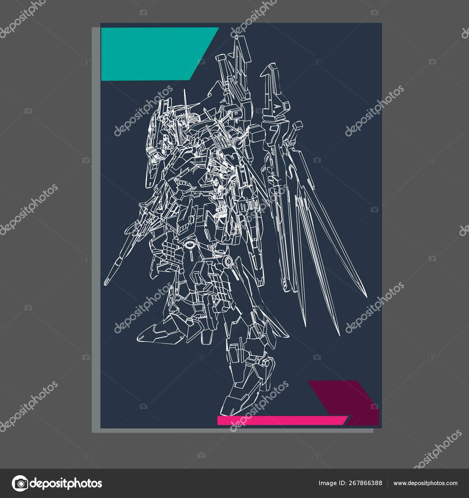 Vector illustration. robot sacred geometry. For t-shirt design, poster ...