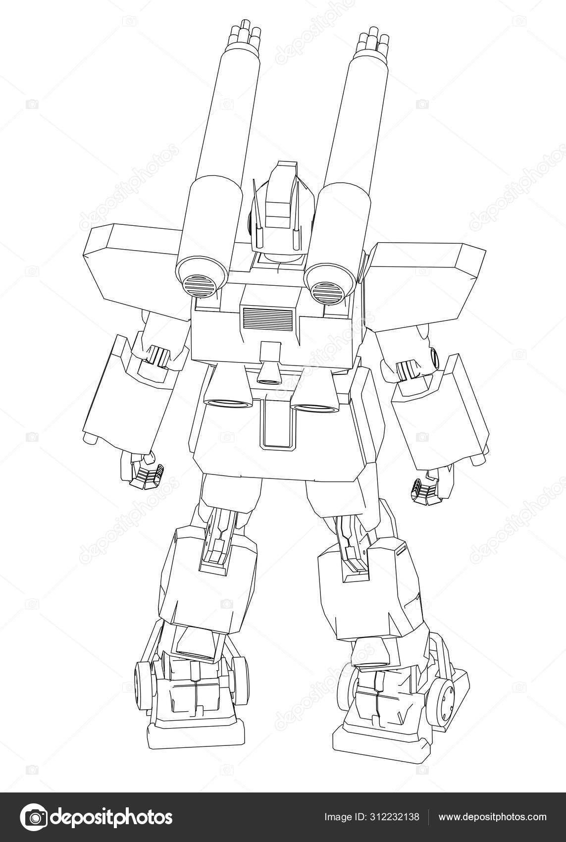 Sci-fi mech soldier standing. Military futuristic robot. Mech ...