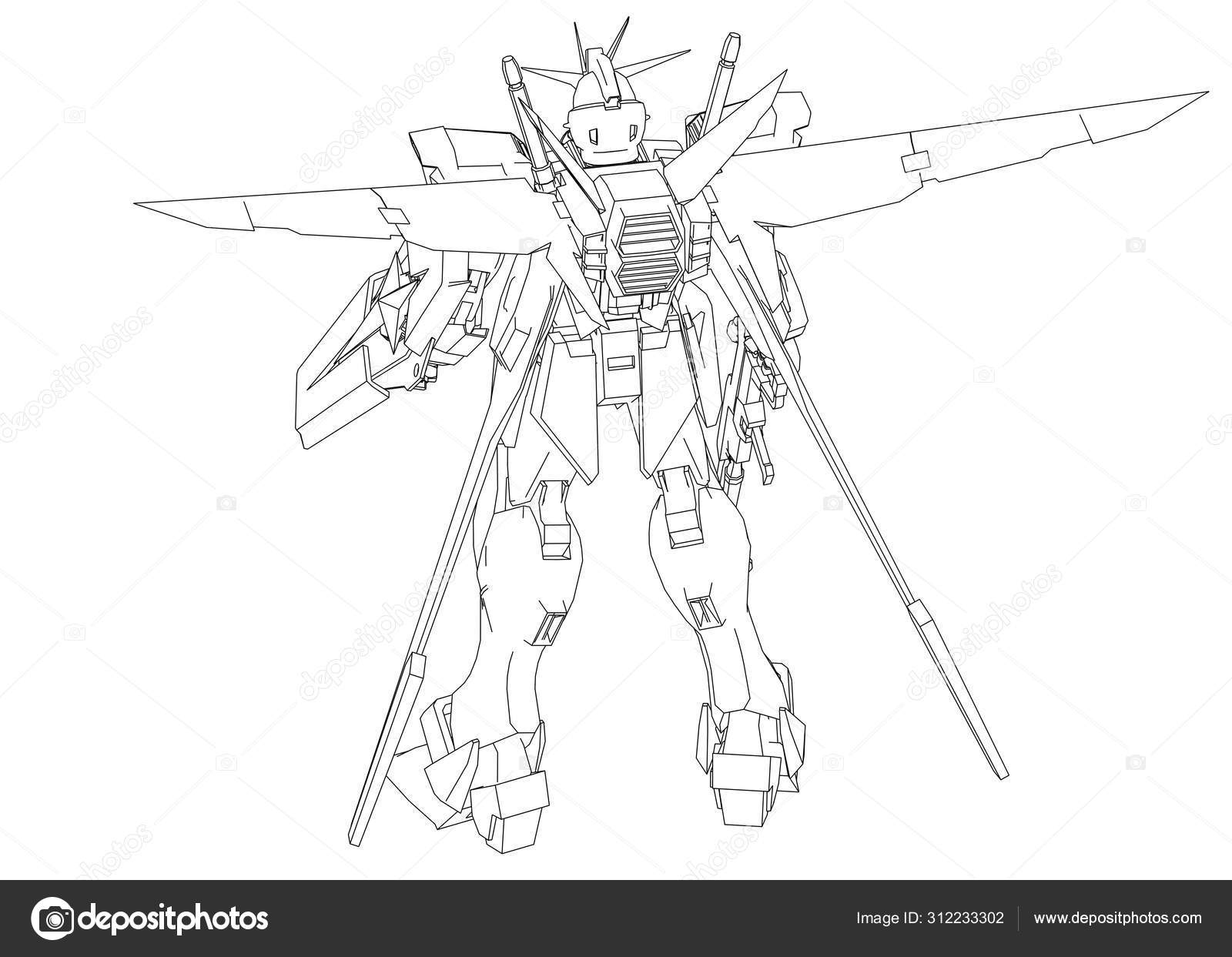 Sci-fi mech soldier standing. Military futuristic robot. Mech ...