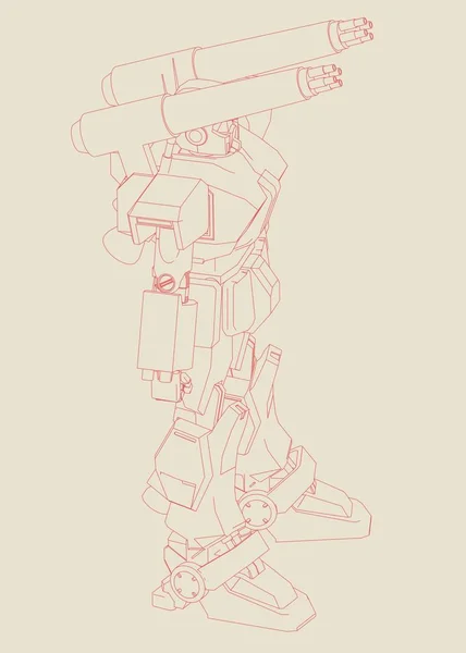 Sci-fi mech soldier standing. Military futuristic robot. Mech ...