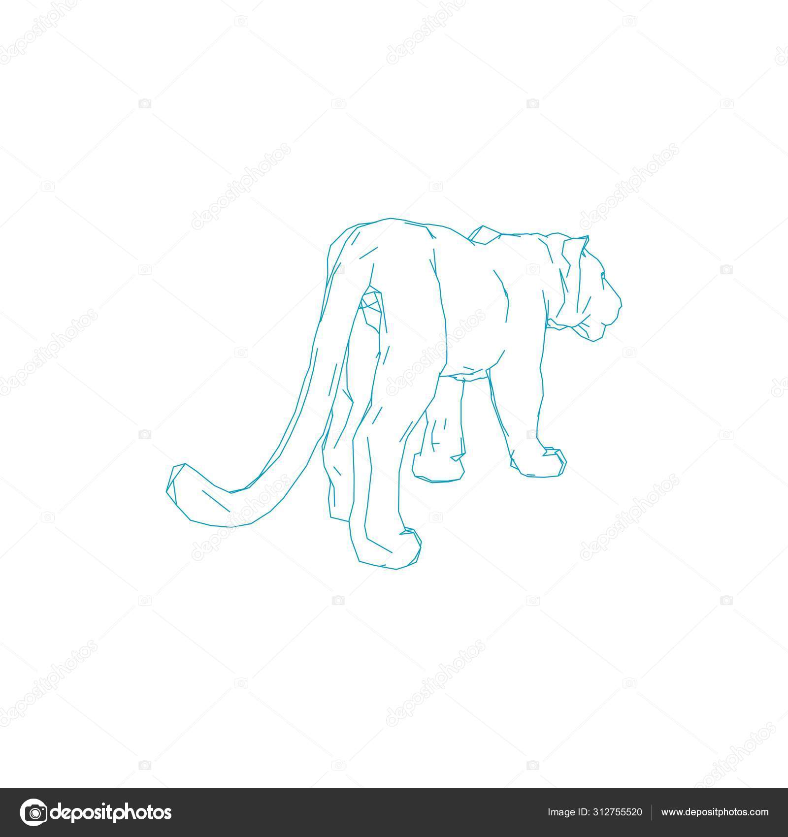 Tiger leaping from the disintegrated pieces ⬇ Vector Image by ...