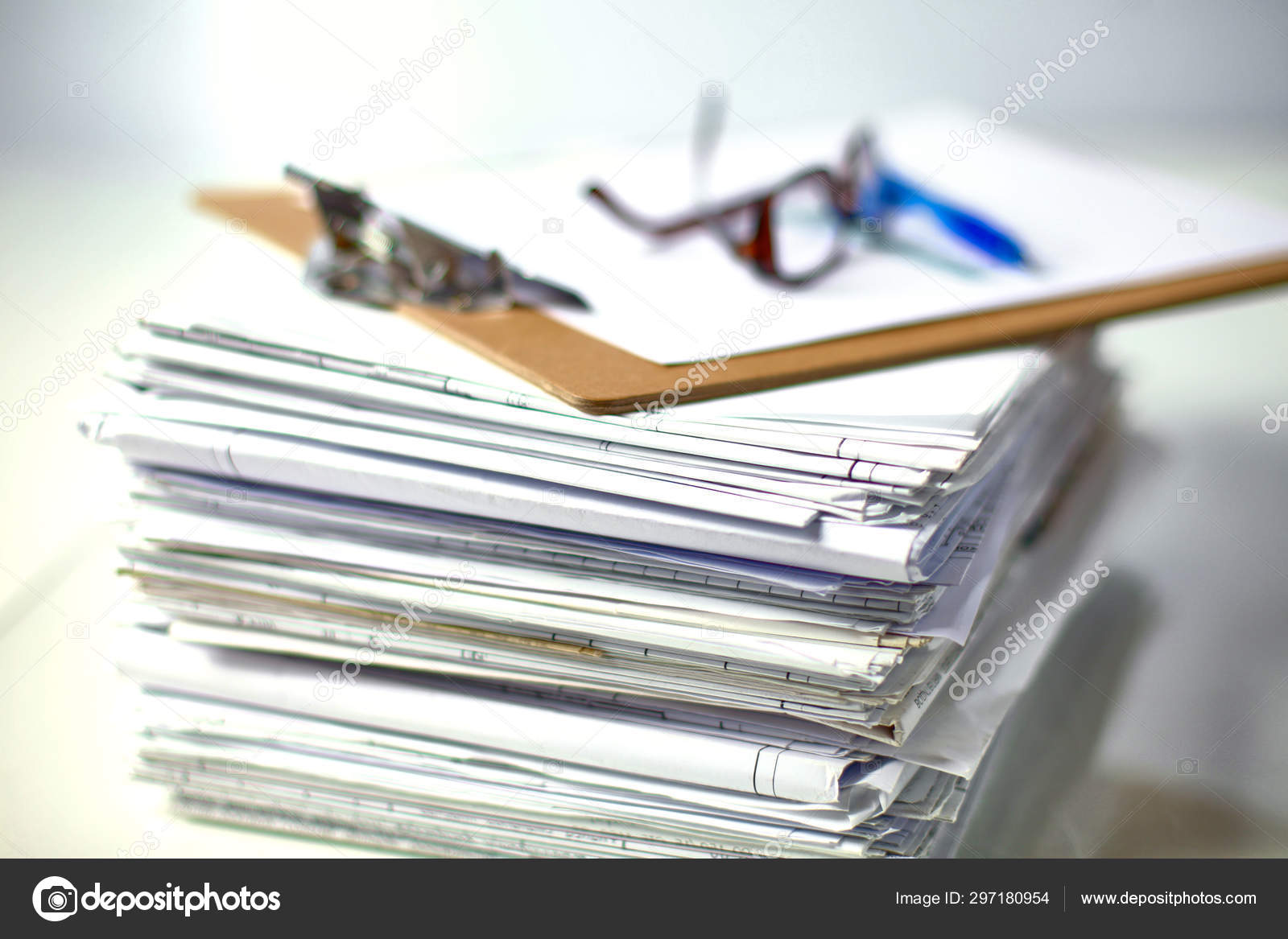 File Stack, file folder with white background Stock Photo by ...