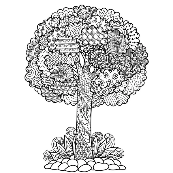 Zentangle Coloring Pages Tree Trunks