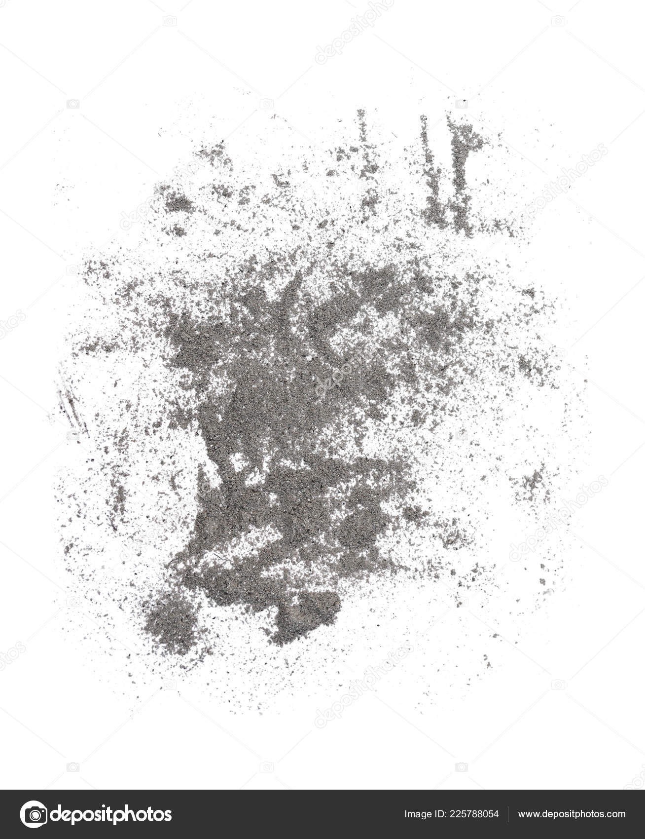 Ash Pile Isolated White Background Texture Ash Wednesday Concept Stock ...