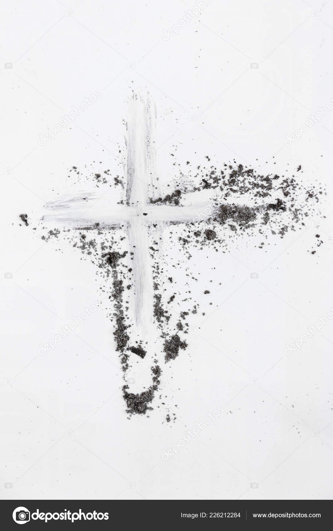 Cross Made Ashes Ash Wednesday Lent Season Vintage Abstract Background ...