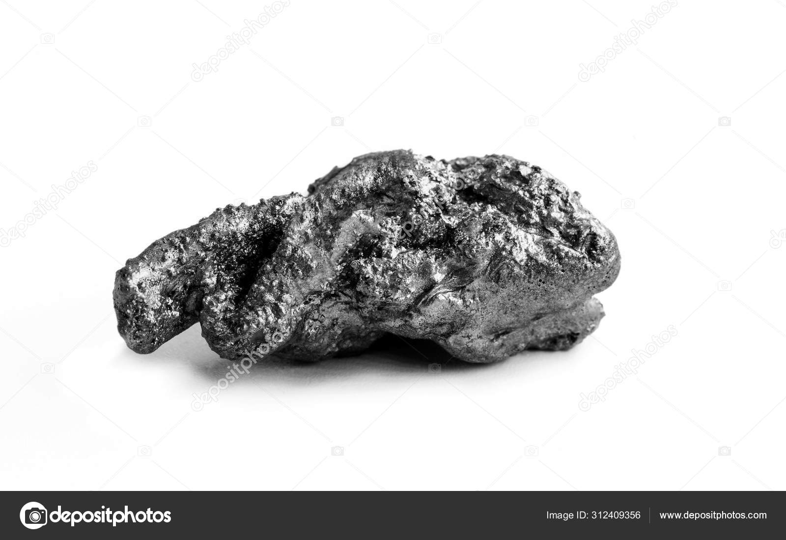 Natural platinum nugget isolated on white background Stock Photo by ...