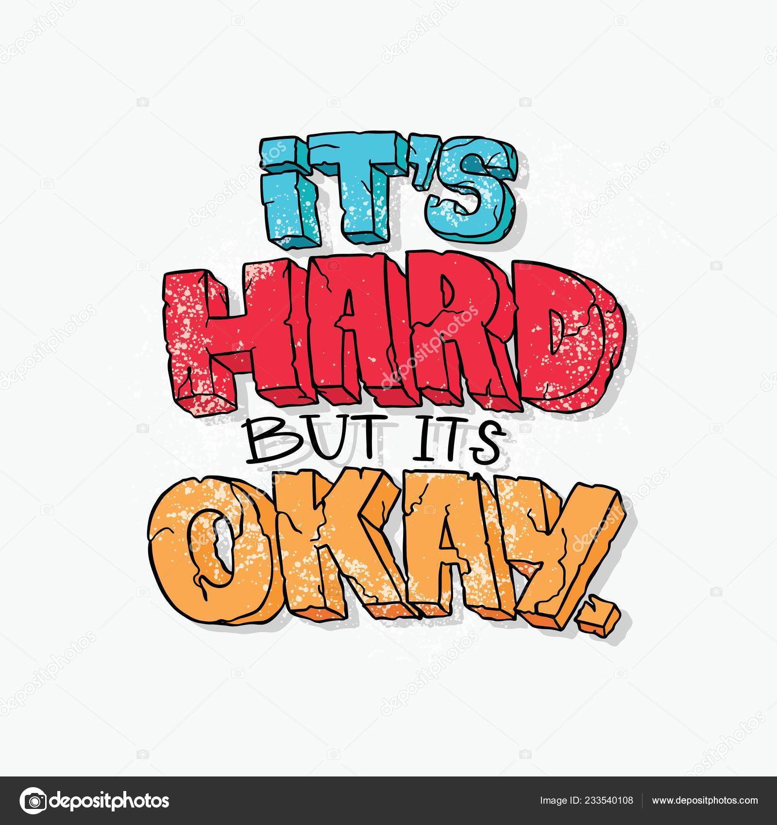 It's Hard It's Bright Multi Colored Texture Letters Modern Stylish ...