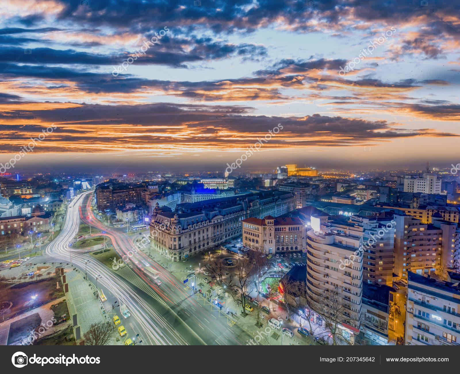 Bucharest City Center Aerial View — Stock Photo © AGCreativeLab #207345642