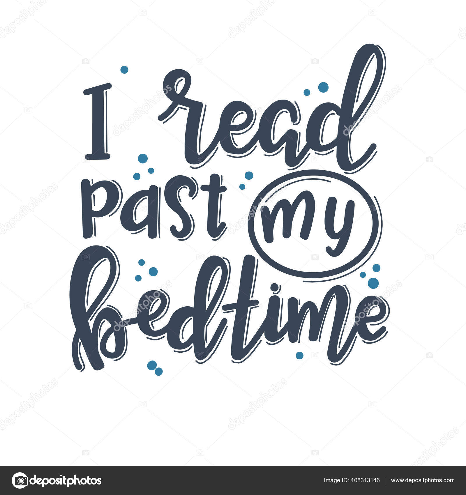 Books and reading lettering set Hand drawn typography poster ...