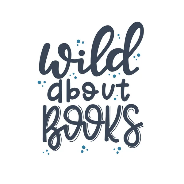 Books and reading lettering set Hand drawn typography poster ...