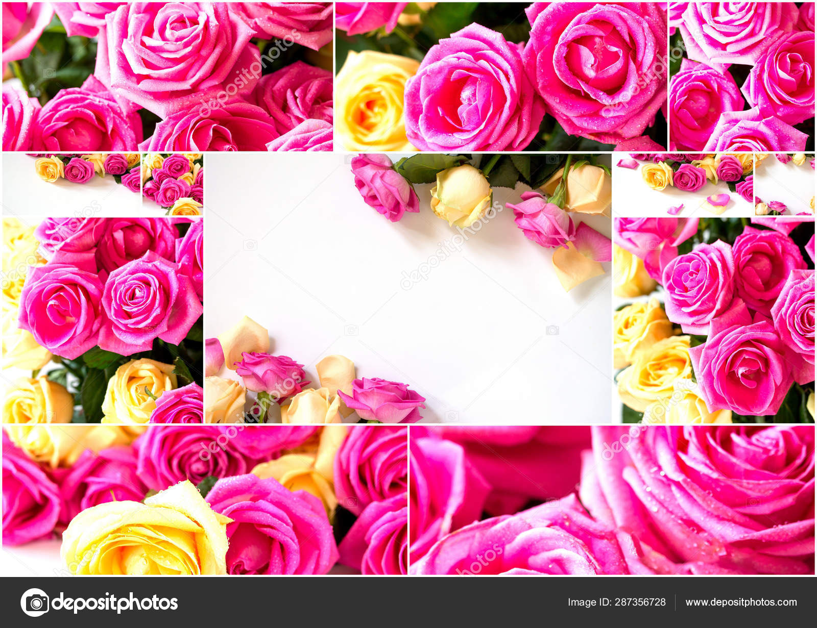 Collage Wedding or Valentines Day, Mother day card. Beautiful pi ...