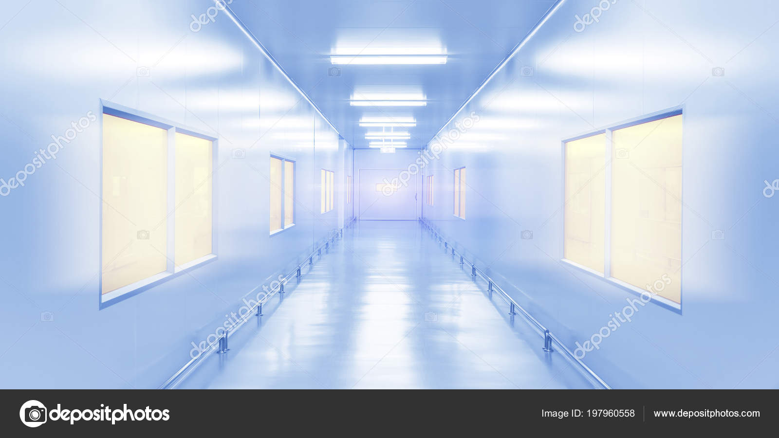 Modern Interior Science Laboratory Factory Background Fluorescent ...