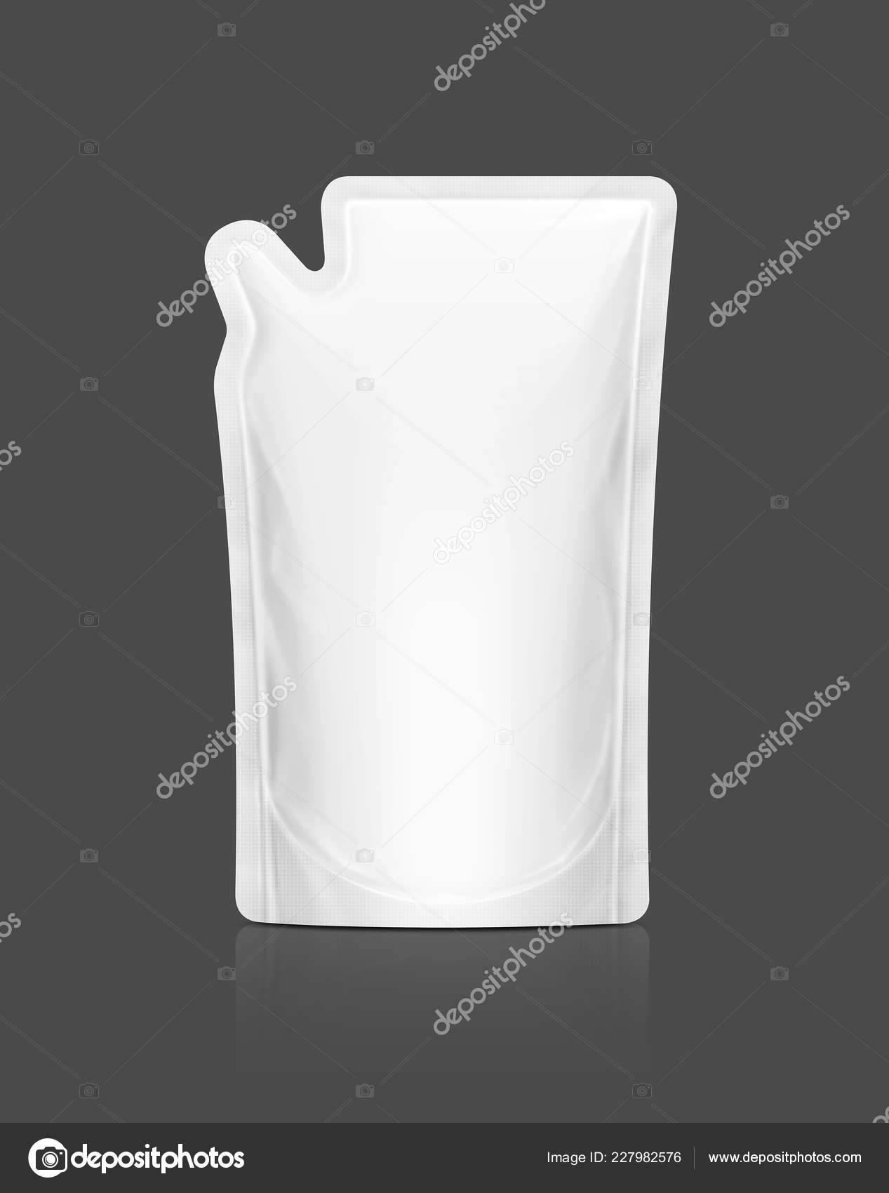 Blank Packaging White Refill Pouch Isolated Gray Background Clipping ...