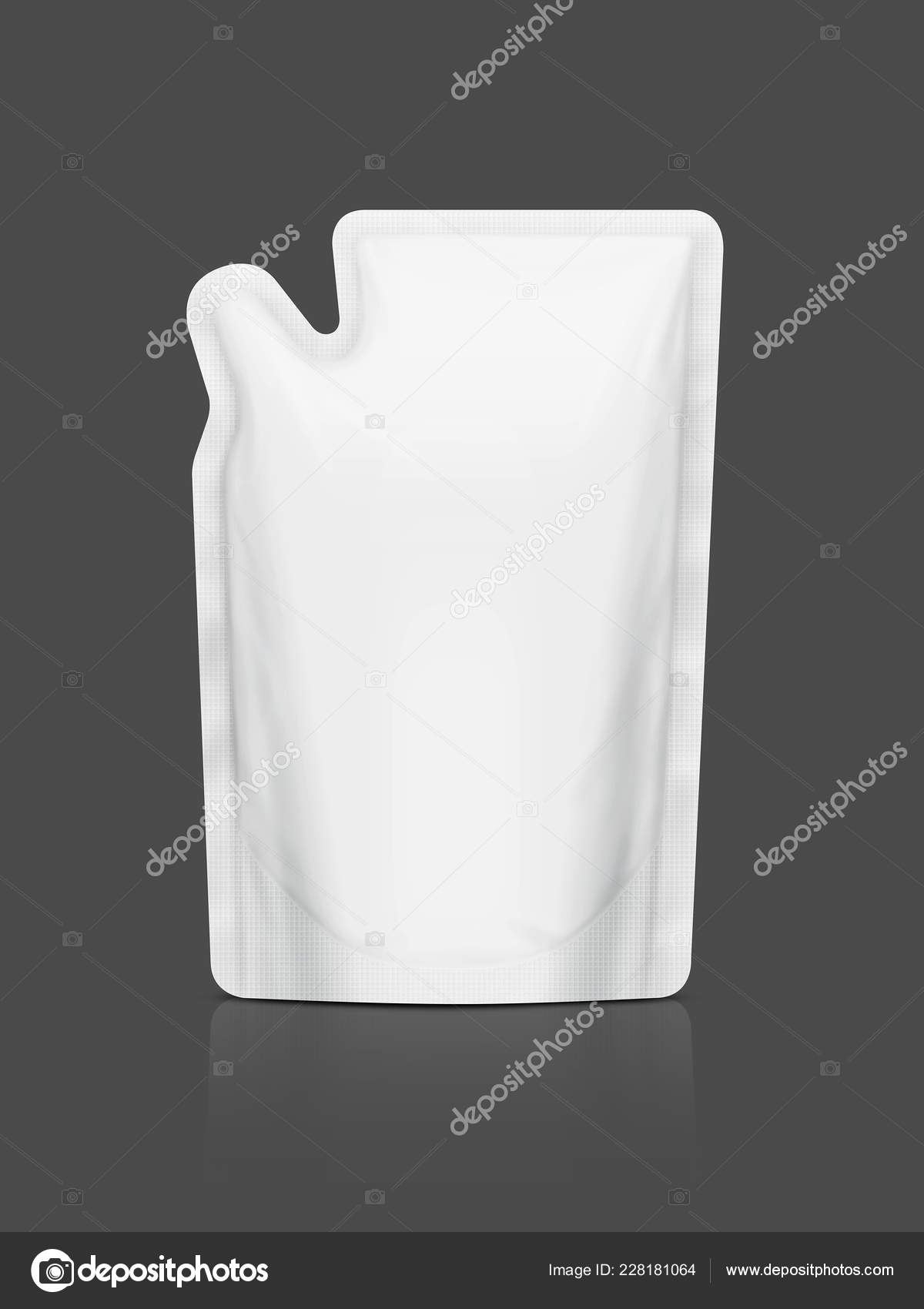 Blank Packaging White Refill Pouch Isolated Gray Background Clipping ...