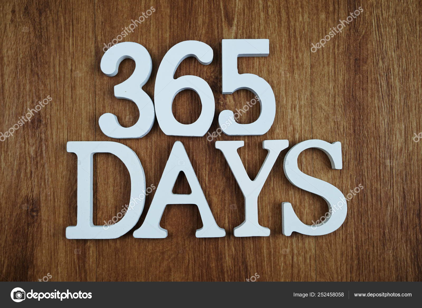 365 Days Alphabet Letter Space Copy Wooden Background Stock Photo by ...