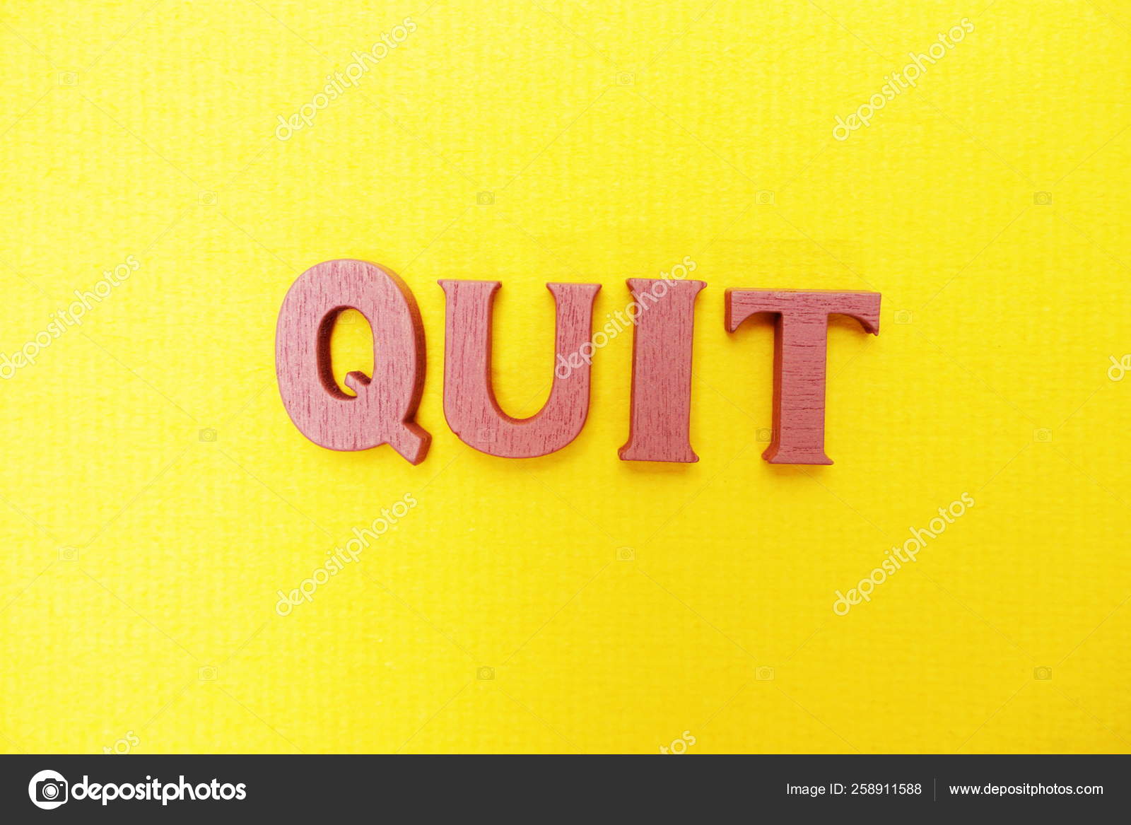 Top View Quit Letters Alphabet Letters Yellow Background — Stock Photo ...