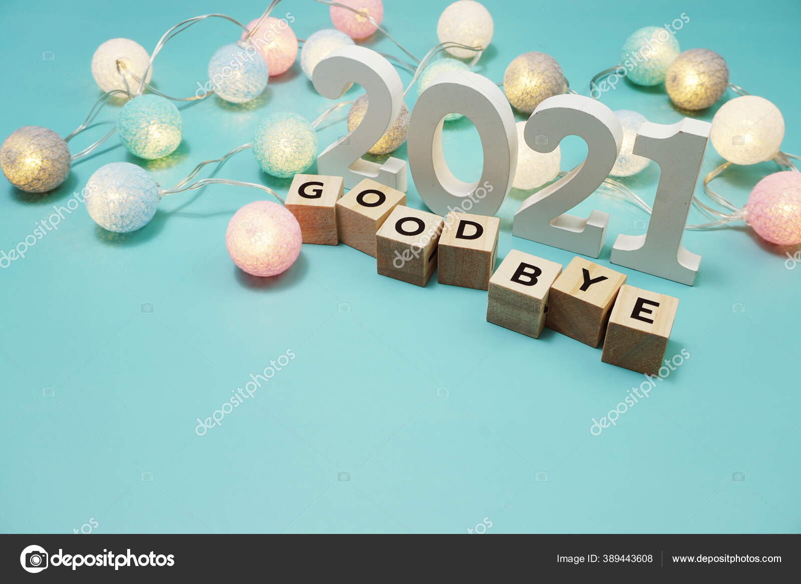 Goodbye 2021 Alphabet Letters Space Copy Blue Background Stock Photo by ...