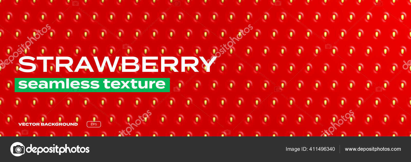 Strawberry Texture Pattern Background Seamless Realistic Vector ...