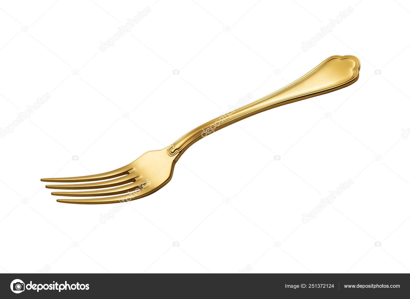 Golden Fork isolated on white background Stock Photo by ©antoniotruzzi ...
