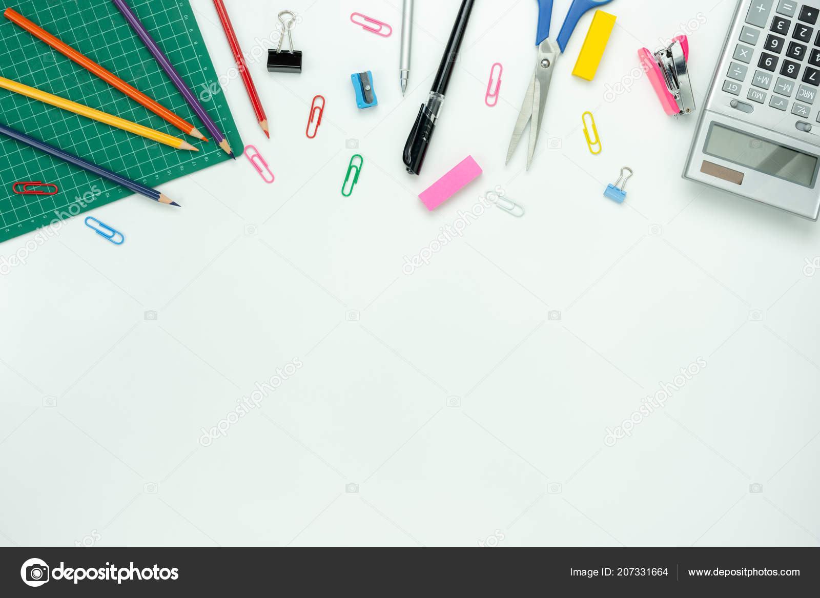 Table Top View Aerial Image Back School Education Season Background ...