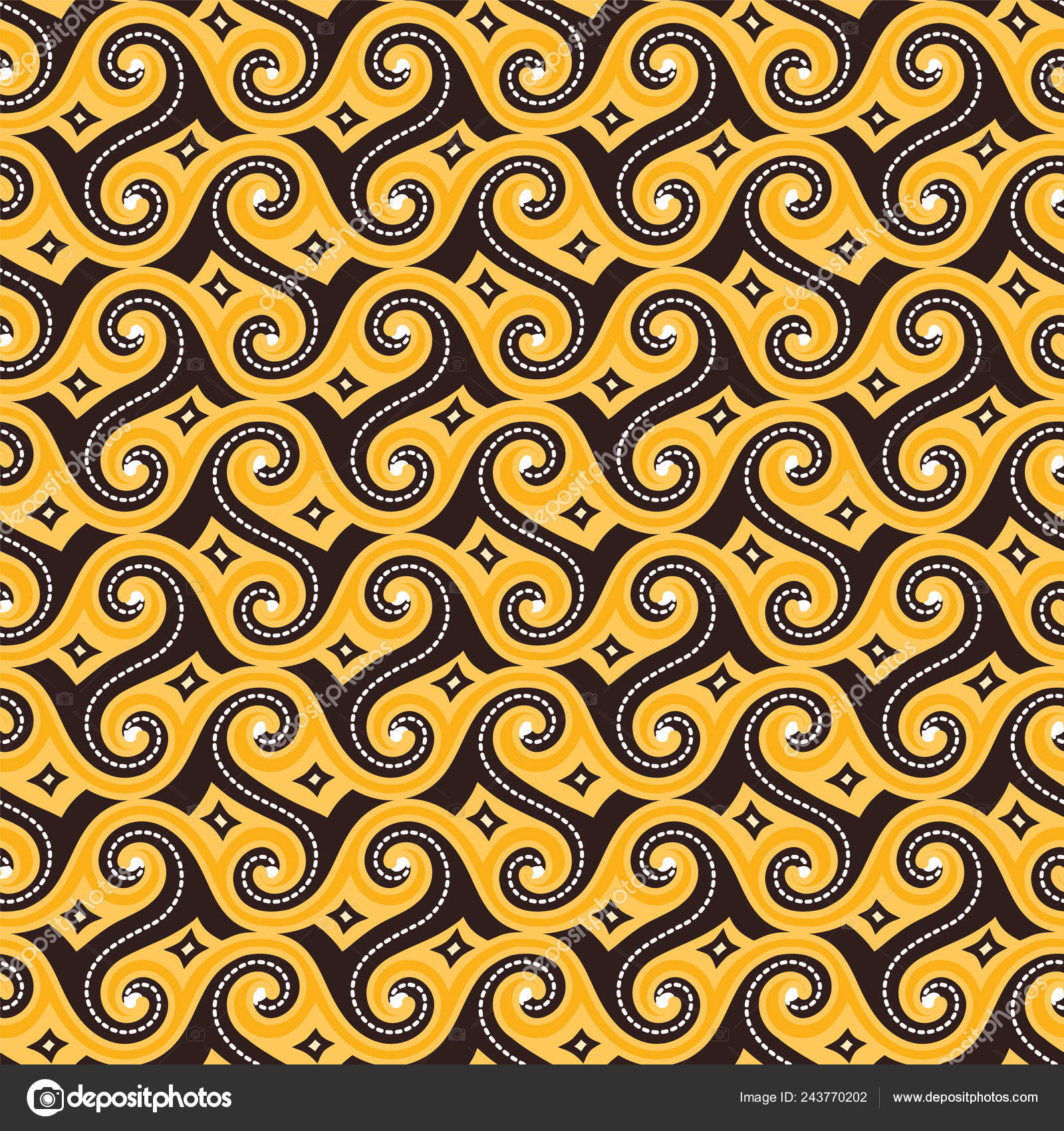 Seamless pattern in Indonesian batik luxury style. Stock Vector Image ...