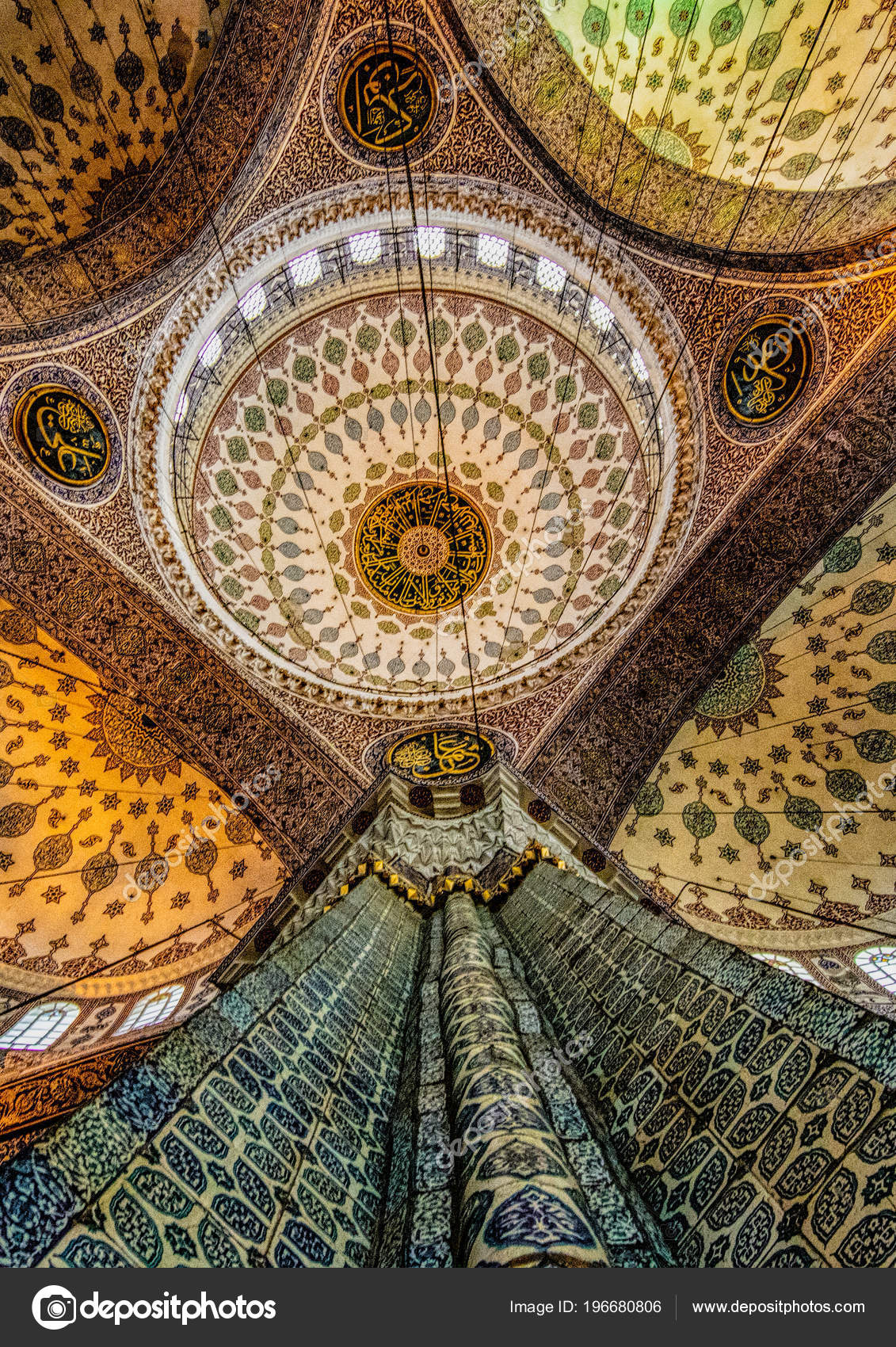 Ceiling Blue Mosque Istanbul Turkey — Stock Editorial Photo © mindstorm ...