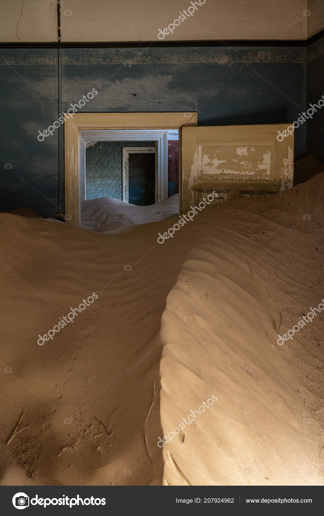Sand Has Invaded Taken Rooms Kolmanskoppe Namibia Stock Photo by ...