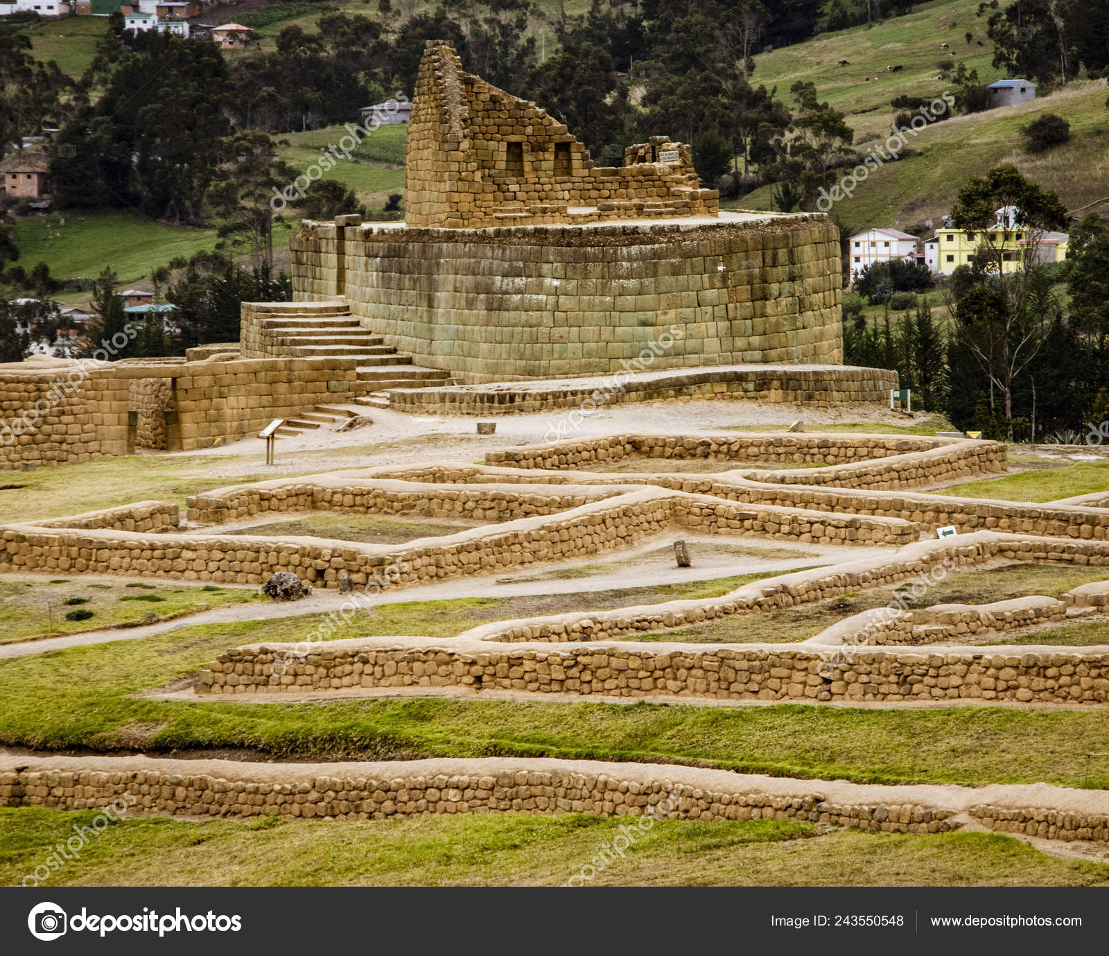 Inca Pirca Oldest Most Famous Inca Ruins Ecuador Stock Photo by ...