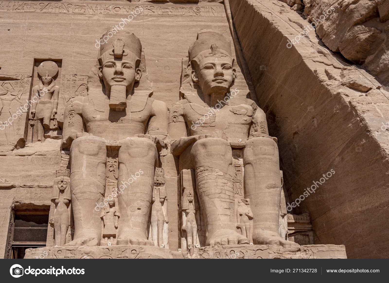 Giant Stone Statues at Temple of Kom Ombo Stock Photo by ©mindstorm ...