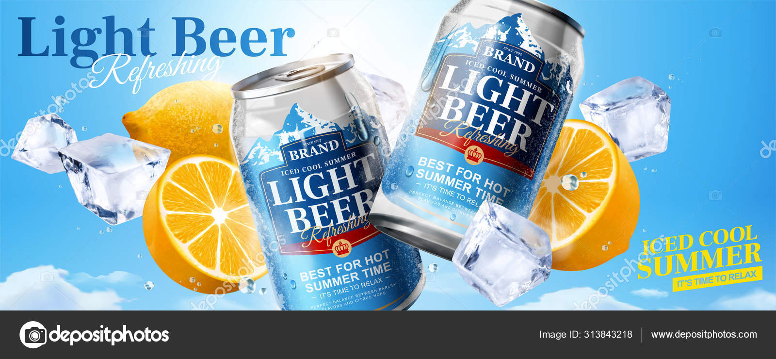 Iced cool light beer banner ads Stock Vector Image by ©HstrongART ...