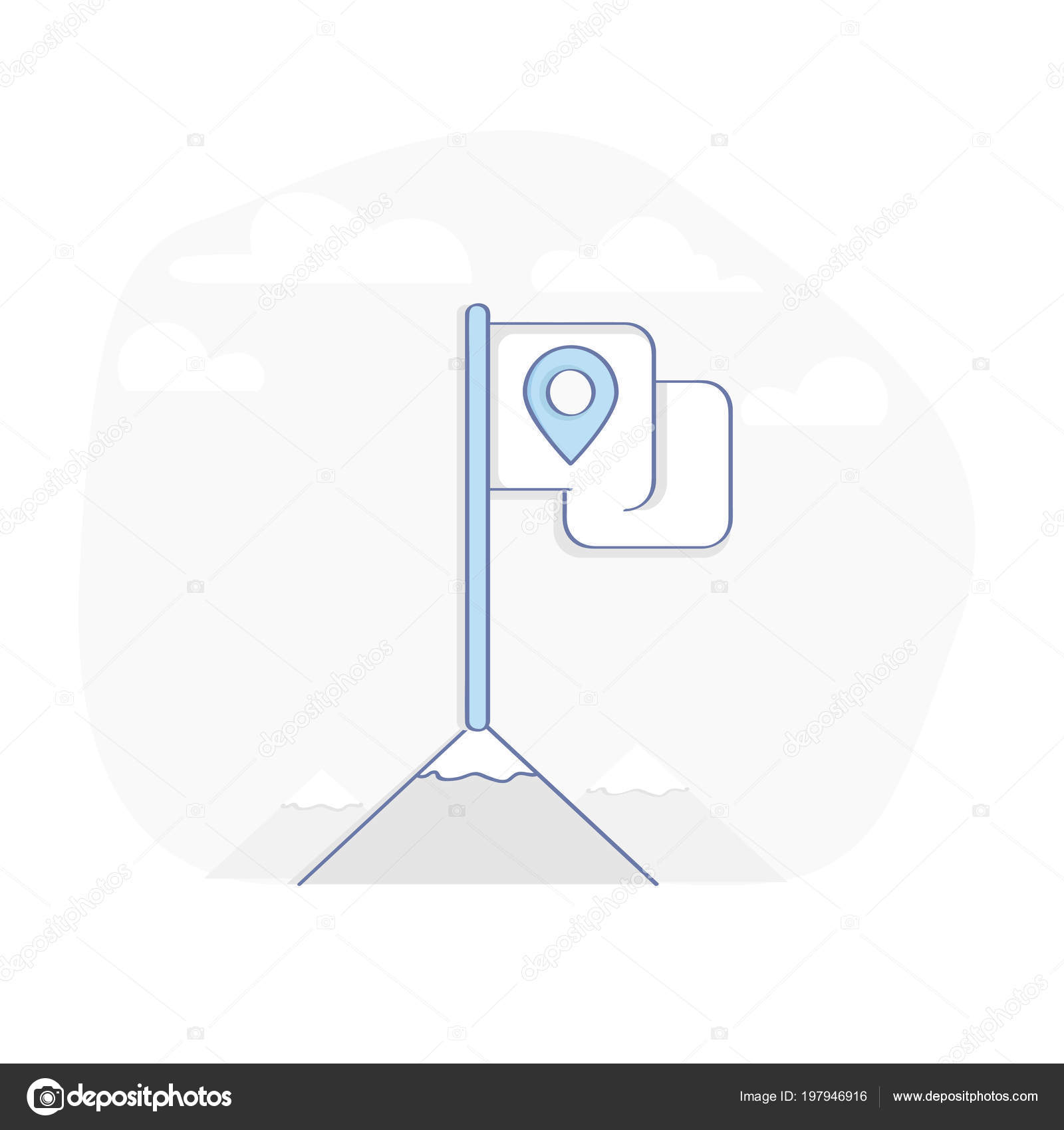 Point Location Pin Map Pointer Flag Blue Pin Symbol Flat Stock Vector Image by ©BadBrother ...