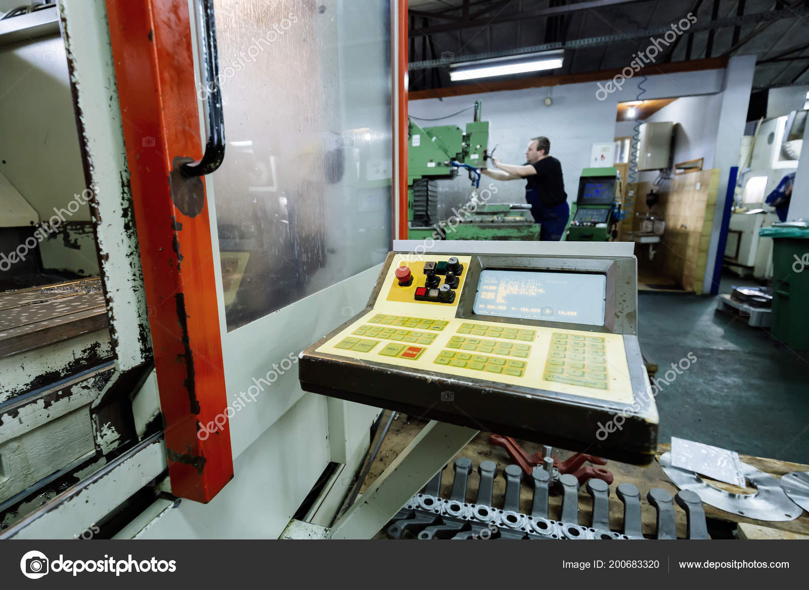 Automated Drilling Machines Processing Metalwork Assembly Robots Stock ...