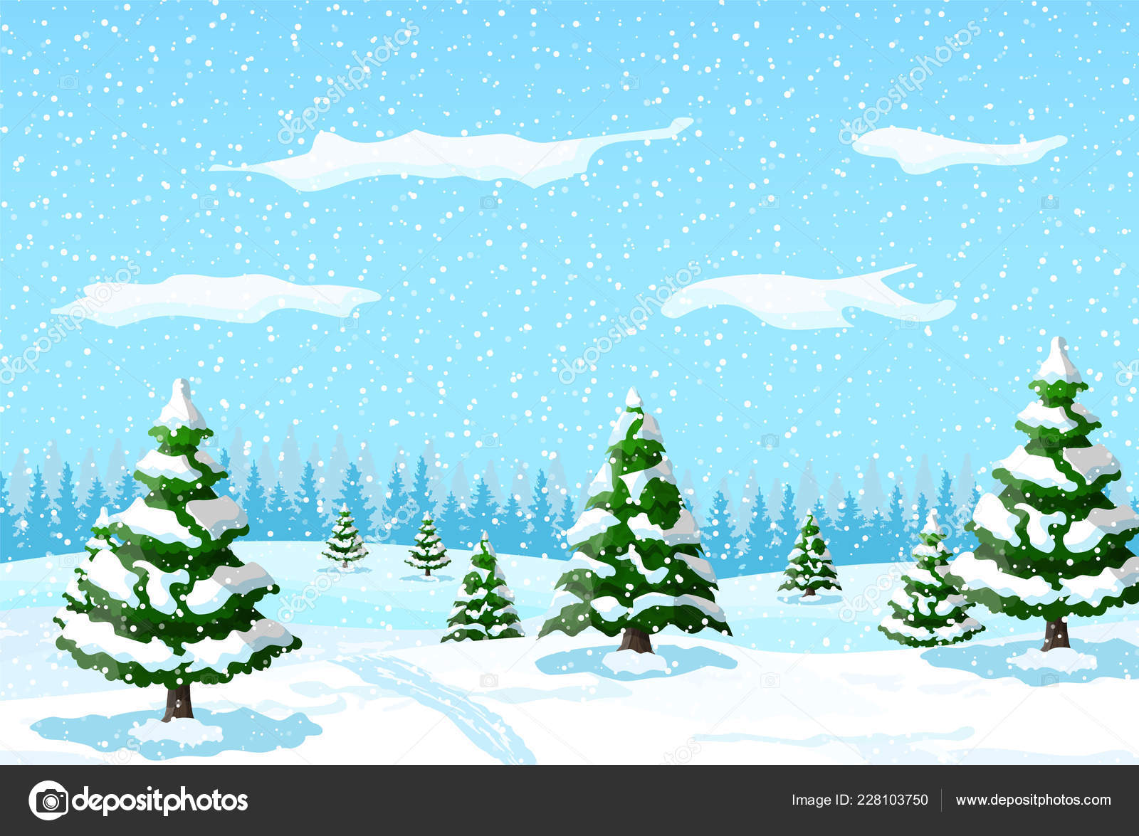 Pine Tree Snow Clip Art