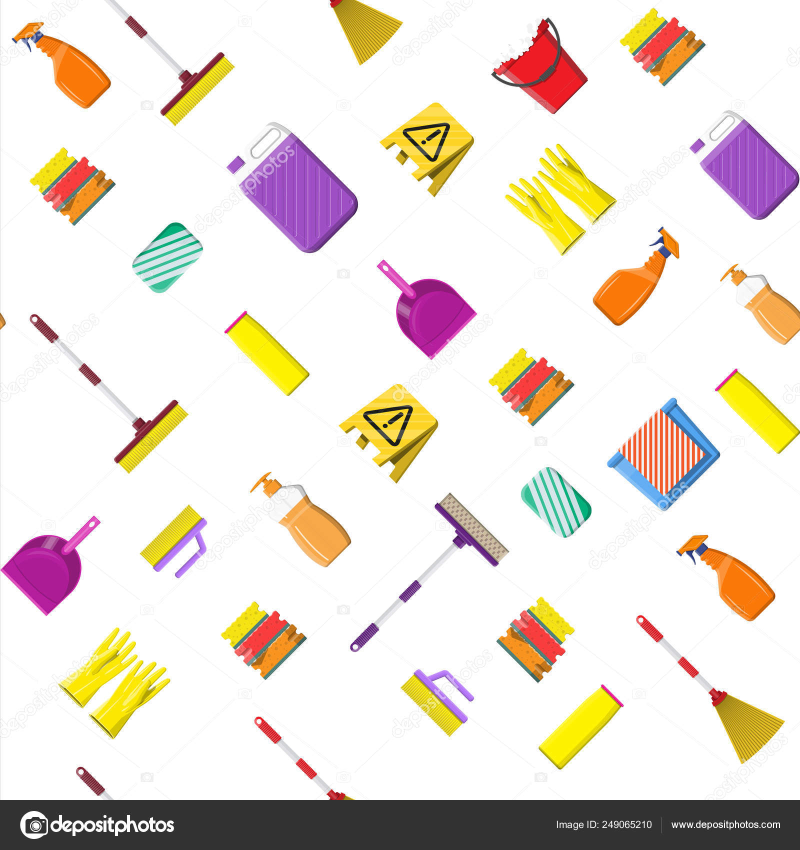 Cleaning set seamless pattern. Stock Vector Image by ©abscent #249065210