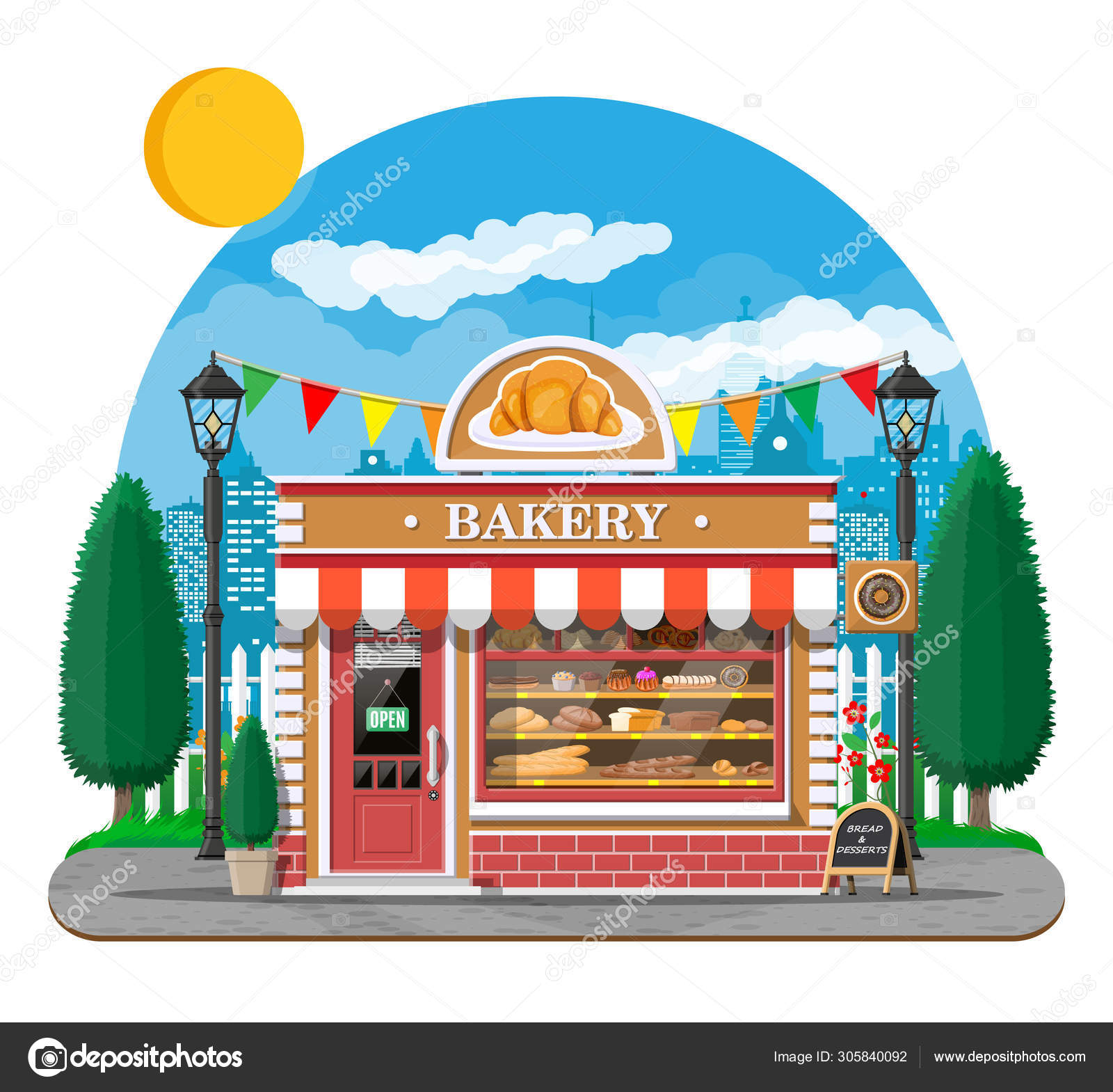 Edificio De Panadería Clipart
