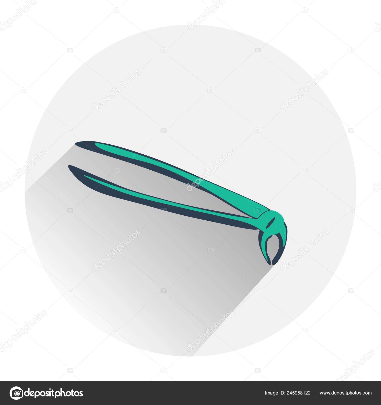 Steel Dental Surgical Forceps Icon Flat Illustration Steel Surgical ...