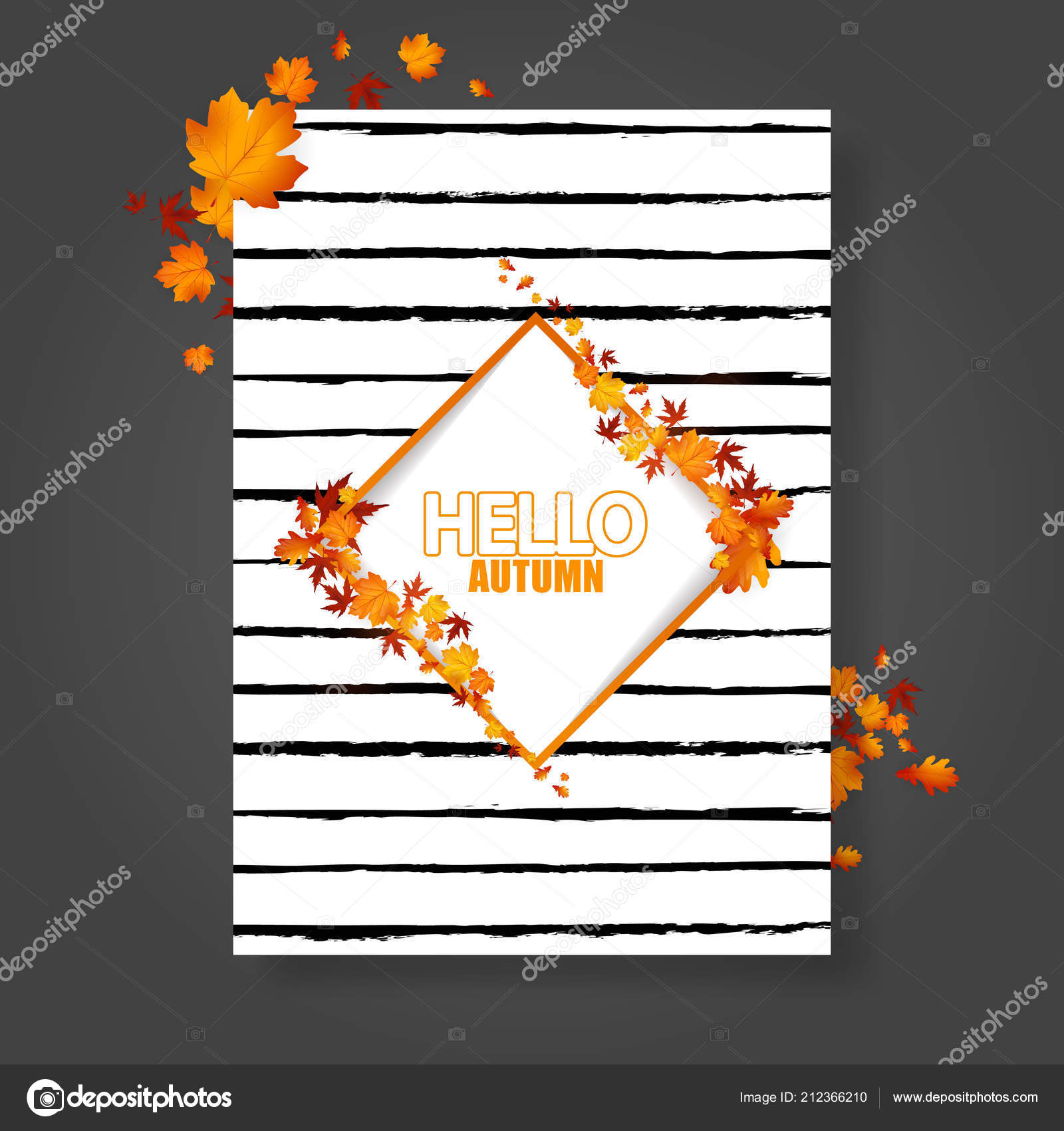 Hello Autumn Design Leaves Vector Illustration Stock Vector by ...