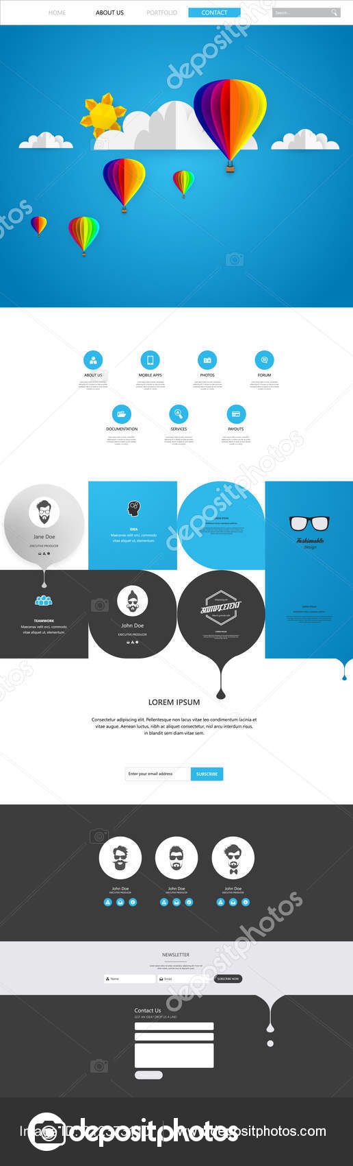 Website Template Icons Headers Vector Elements Your Design Stock Vector ...