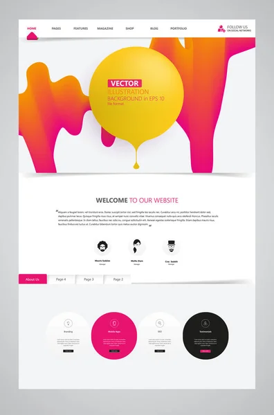 One Page Website Your Business Abstract Colorful Geometric Header ...