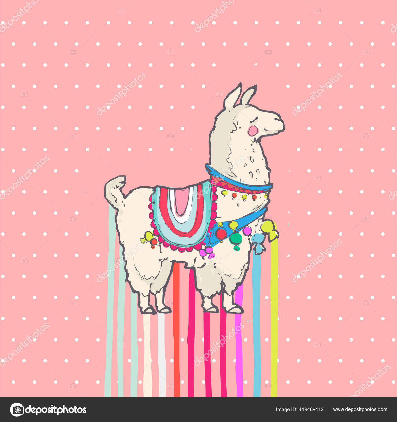 Cute Llama Drawing