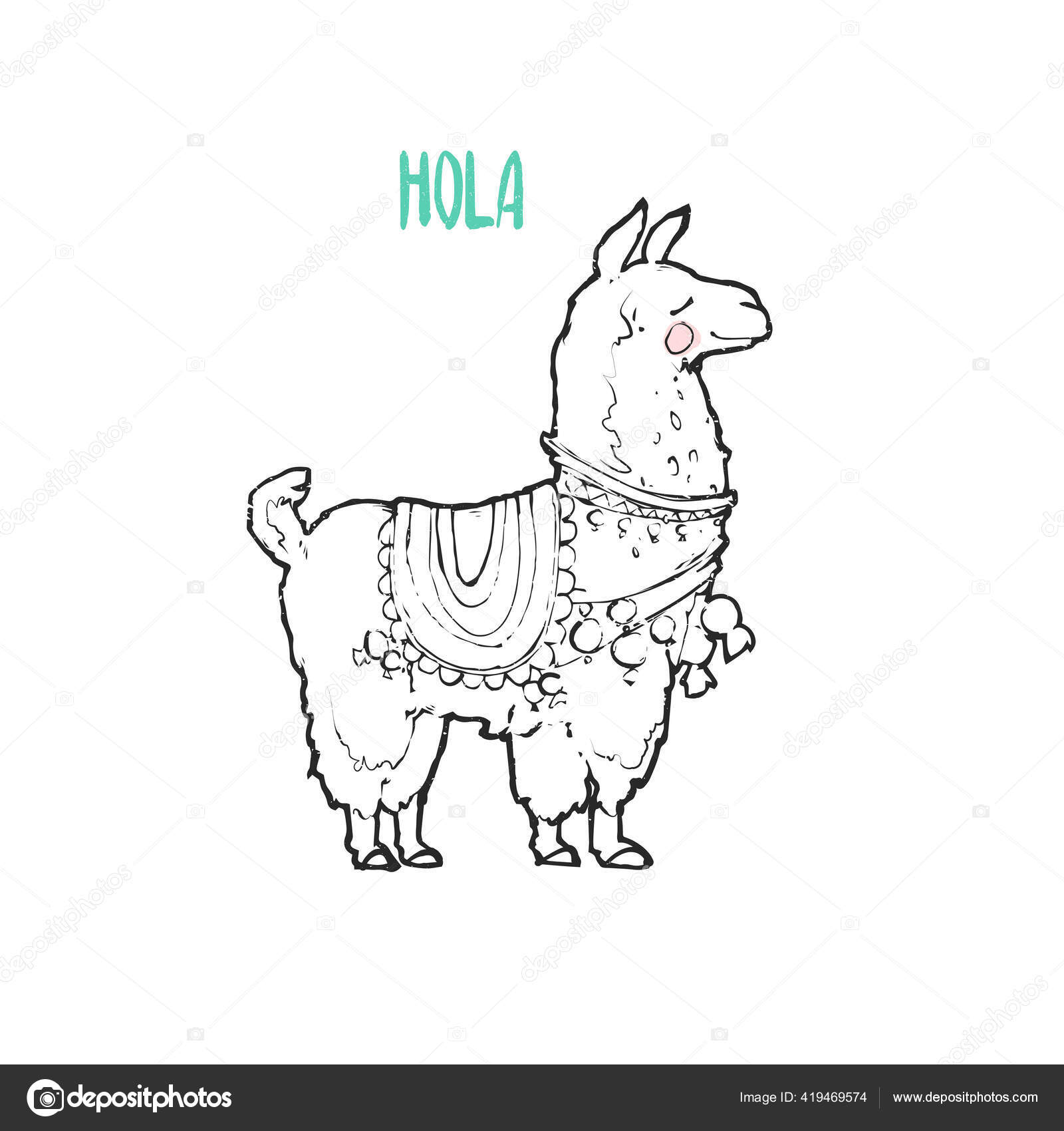 Cartoon Llama Drawing