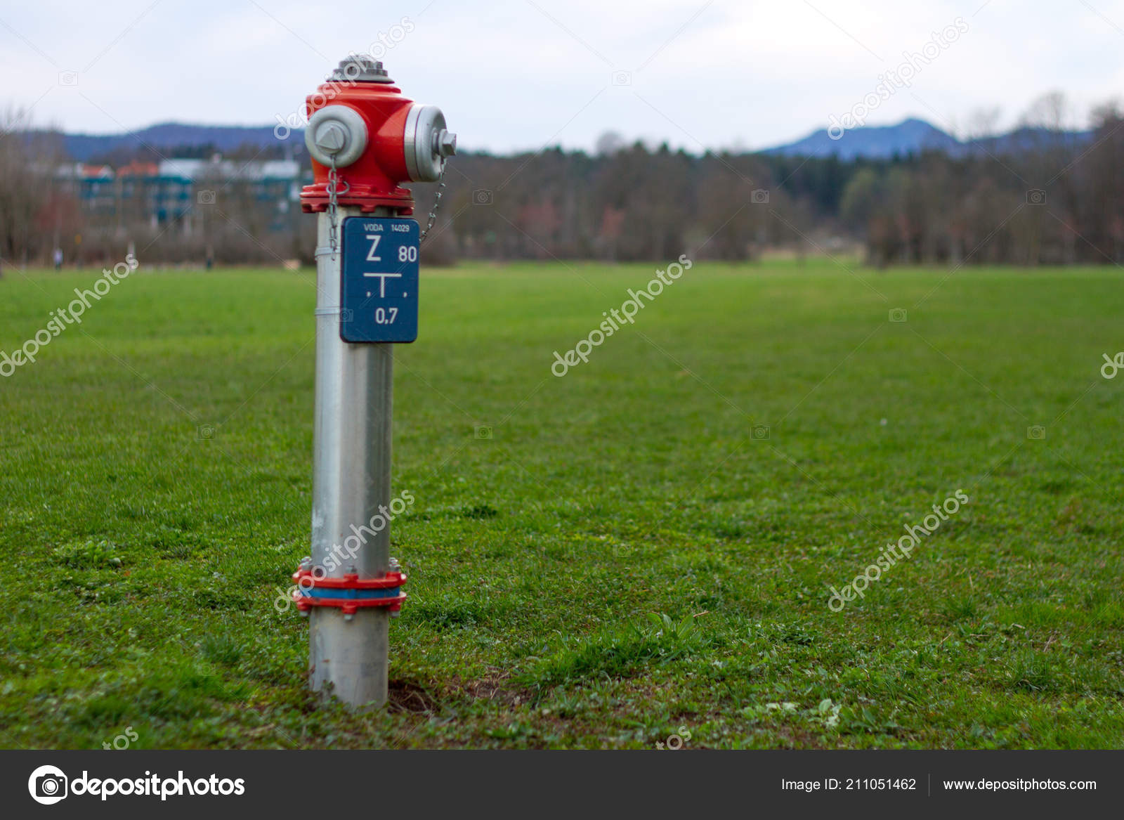 Modern Fire Hydrant Negative Space Blurred Background Stock Photo by ...