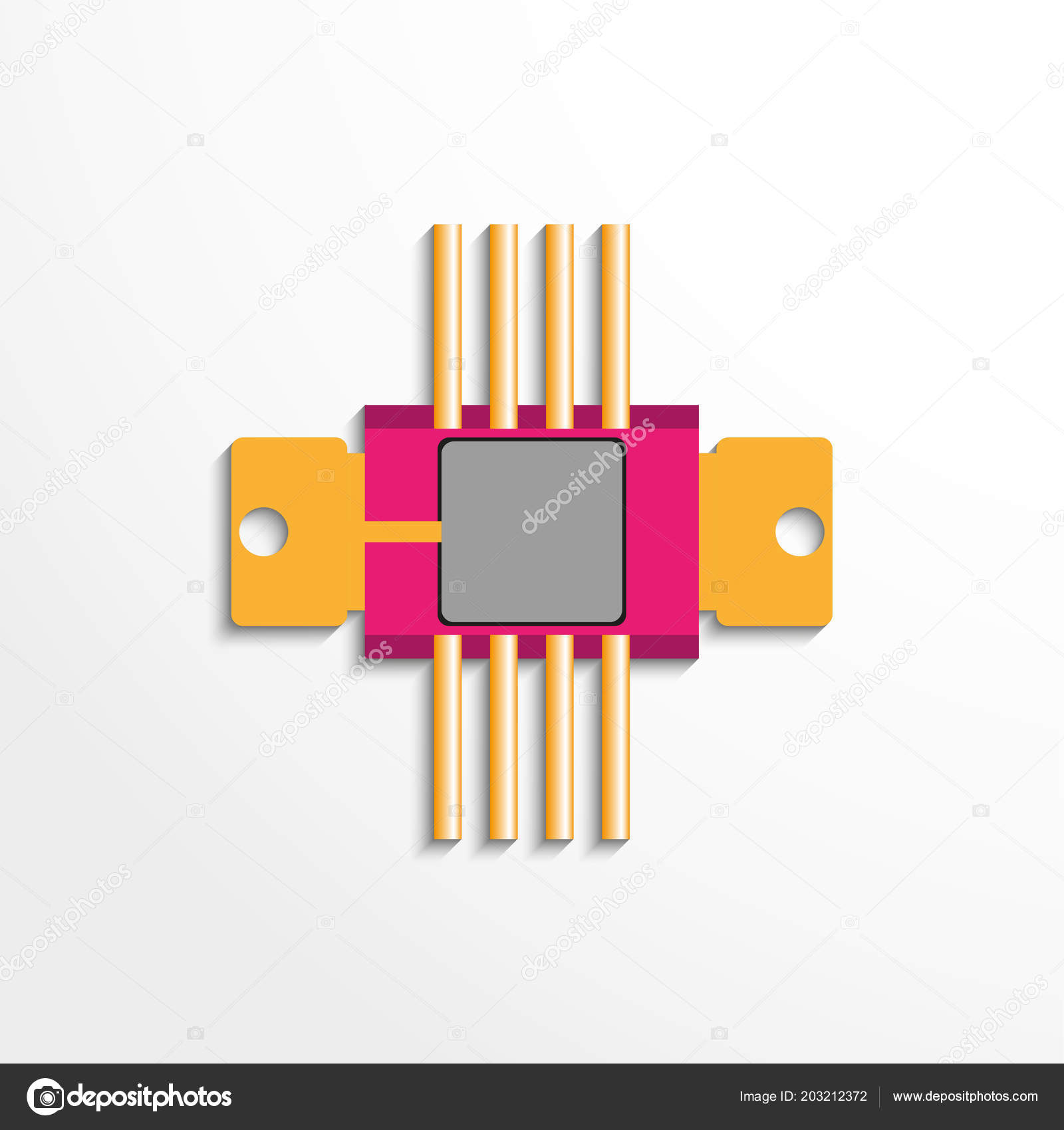 Component Electronic Microcircuit Vector Icon Stock Vector by ©ivosoier ...