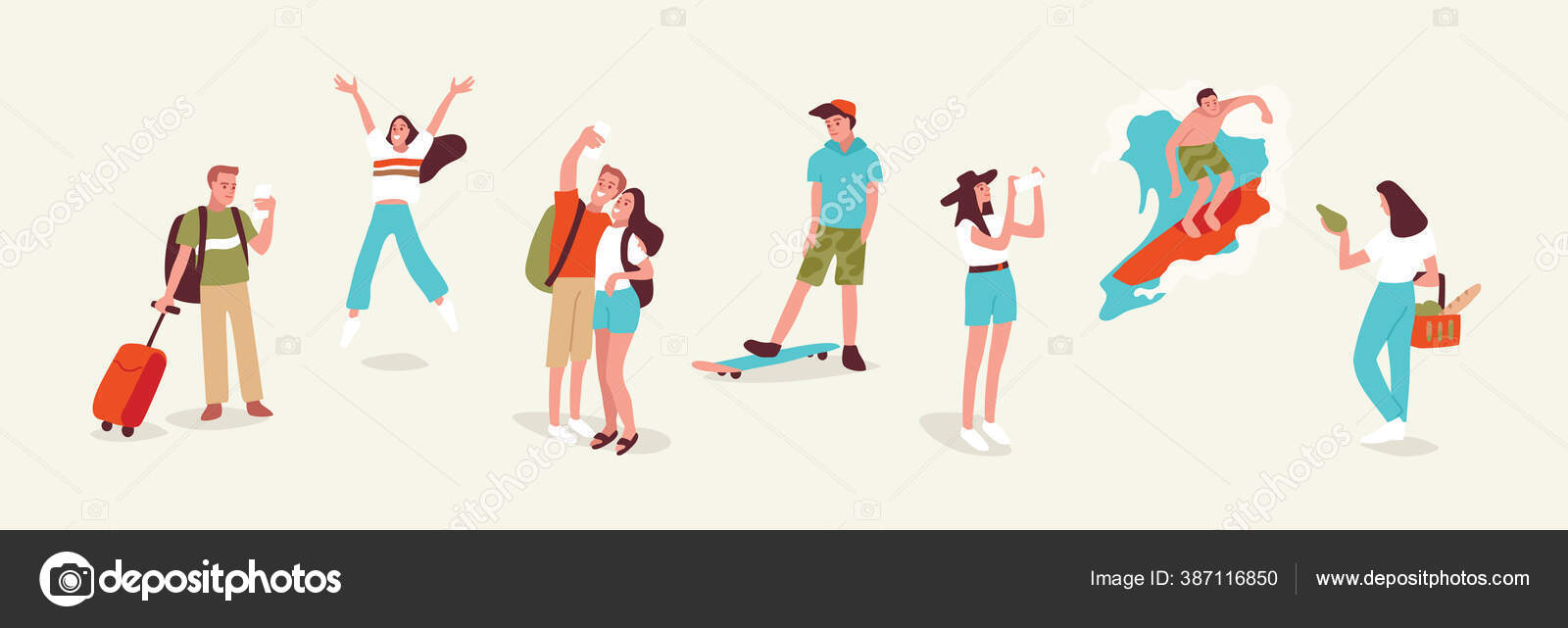 Set People Different Poses People Daily Activities Collection Daily ...